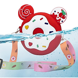 CONTRACONTACT Sweet Kids Purse Donut Bag in Boxes as Gift, Donuts Purses as Kids Toys for Age 3 4 5 Year Old, Doughnut Crossbody as Trendy Stuff (Donut Red)
