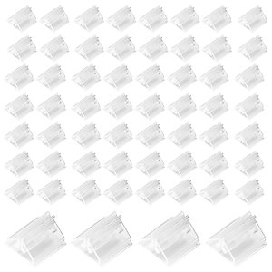 lasuroa 60pcs Place Card Holders, 0.75 Inch Clear Acrylic Business Card Holder Table Number Place Card Holder Game Card Stands for Wedding Photo Displaying Memo Labels Menus