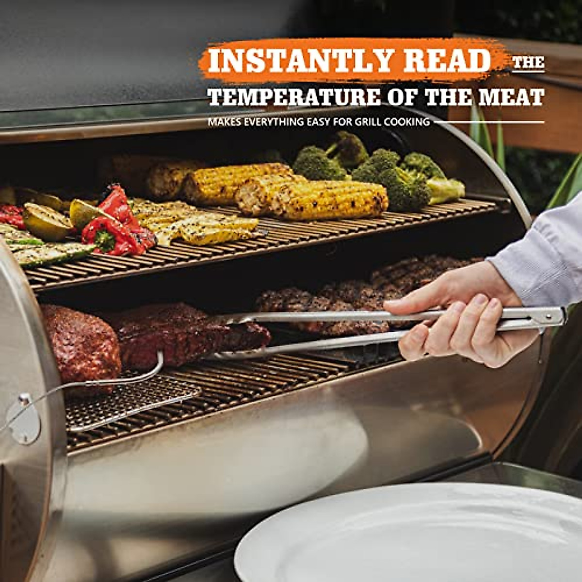 2-Pack Temperature Meat Probe Replacement for Rec tec Wood Pellet Grill, Recteq Grill Accessories, with Thermometer Probe Holder Clip