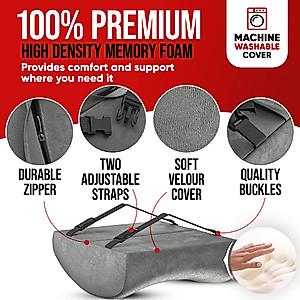 FORTEM Chair Seat Cushion (Velour, Grey) + Lumbar Support