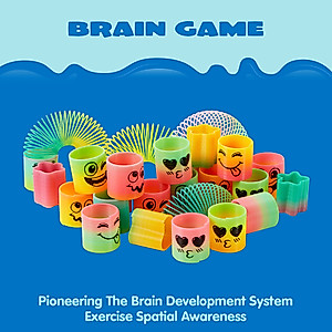 JOYIN 30 Pcs Spring Rainbow Party Favor, Mini Plastic Coil Spring Toy, Fidget Stress Coil Mini Springs Bulk Toys for Carnival Prize Birthday, Goodie Bag Stuffers