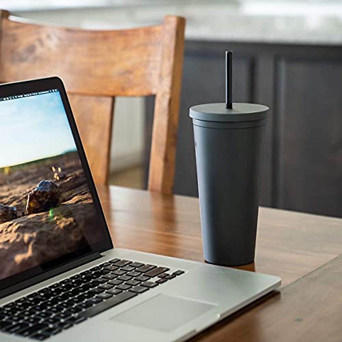 Tumblers with Lids (4 pack) 22oz Pastel Colored Acrylic Cups with Lids and Straws | Double Wall Matte Plastic Bulk Tumblers With FREE Straw Cleaner! Vinyl Customizable DIY Gifts