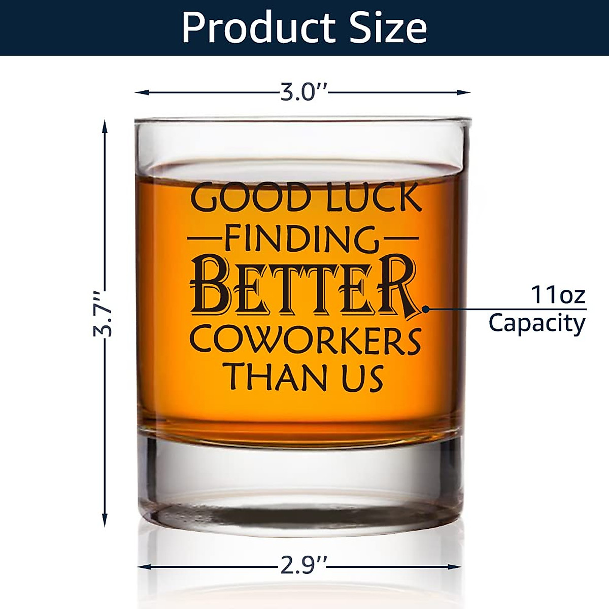TOUNER Good Luck Finding Better Coworkers Whiskey Glasses, Going Away Party, Novelty Coworker Leaving Gift For Colleague Boss Co-worker Friends, Farewell Gift For Coworker Boss Colleague Friend Men