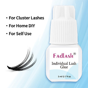 Individual Lash Glue Self Application Cluster Lash Glue 3-5S Dry Time Eyelash Extension Glue DIY at Home 7-15 Days Long Lasting Eyelash Glue Black 5ml (DIY/Cluster Lashes Use Only)