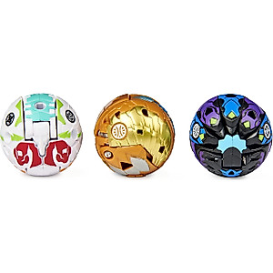 Bakugan Starter Pack 3-Pack, Fused Trox x Nobilious Ultra, Armored Alliance Collectible Action Figures