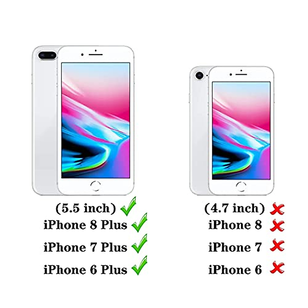 SunRemex Compatible for iPhone 8 Plus Case, iPhone 7 Plus Case, iPhone 6/6s Plus Case with Tempered Glass Screen Protector [2Pack] 5.5"，Kickstand [Military Grade] 16ft Drop Tested Protective. (Red)