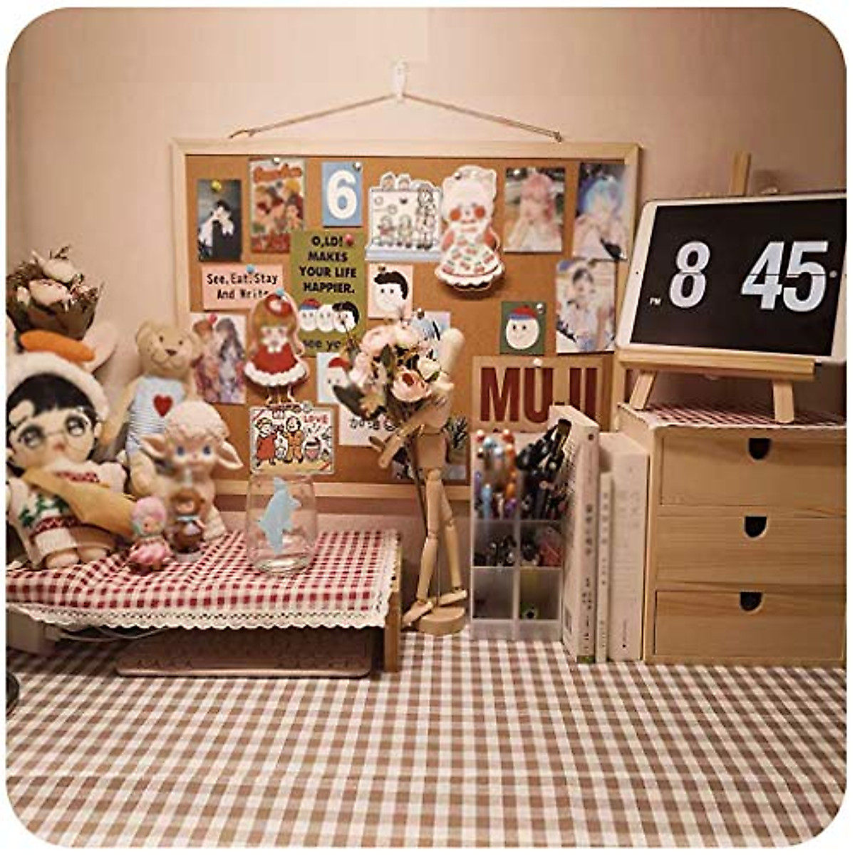 Wall decoration DIY Cork Board, Message Board Hanging Photo Wall, Home Creative Desktop Notepad Felt Wall Stickers Display