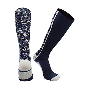 TCK Digital Camo OTC Socks (Navy/White, Large)