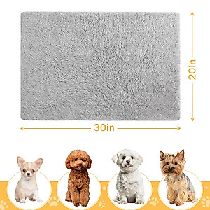 LOCHAS Luxury Fluffy Dog Blanket, Extra Soft and Warm Sherpa Fleece Pet Blankets for Dogs Cats, Plush Furry Faux Fur Puppy Throw Cover, 20''x30'' Grey