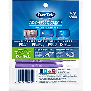 Dentek Slim Brush 32 Count Deep Clean Tight Teeth (6 Pack)