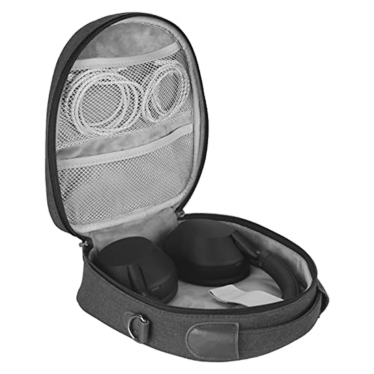 Geekria Headphones Pouch Compatible with Sony WH-1000XM5, WH-1000XM4, WH-XB910N, XB900N, WH-CH710N, WH-CH520 Case, Replacement Protective Travel Carrying Bag with Cable Storage (Grey)