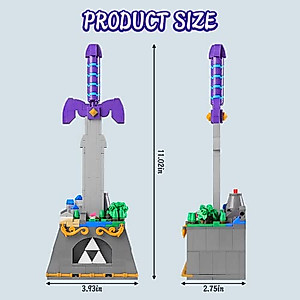 Xunsan Master Sword Building Kit, Micro Hyrule Castle Building Toys, Perfect BOTW Building Décor Set, Detachable Desktop Decorations, Birthday Gifts for Kids Boys Ages 6+ (388 Pieces)