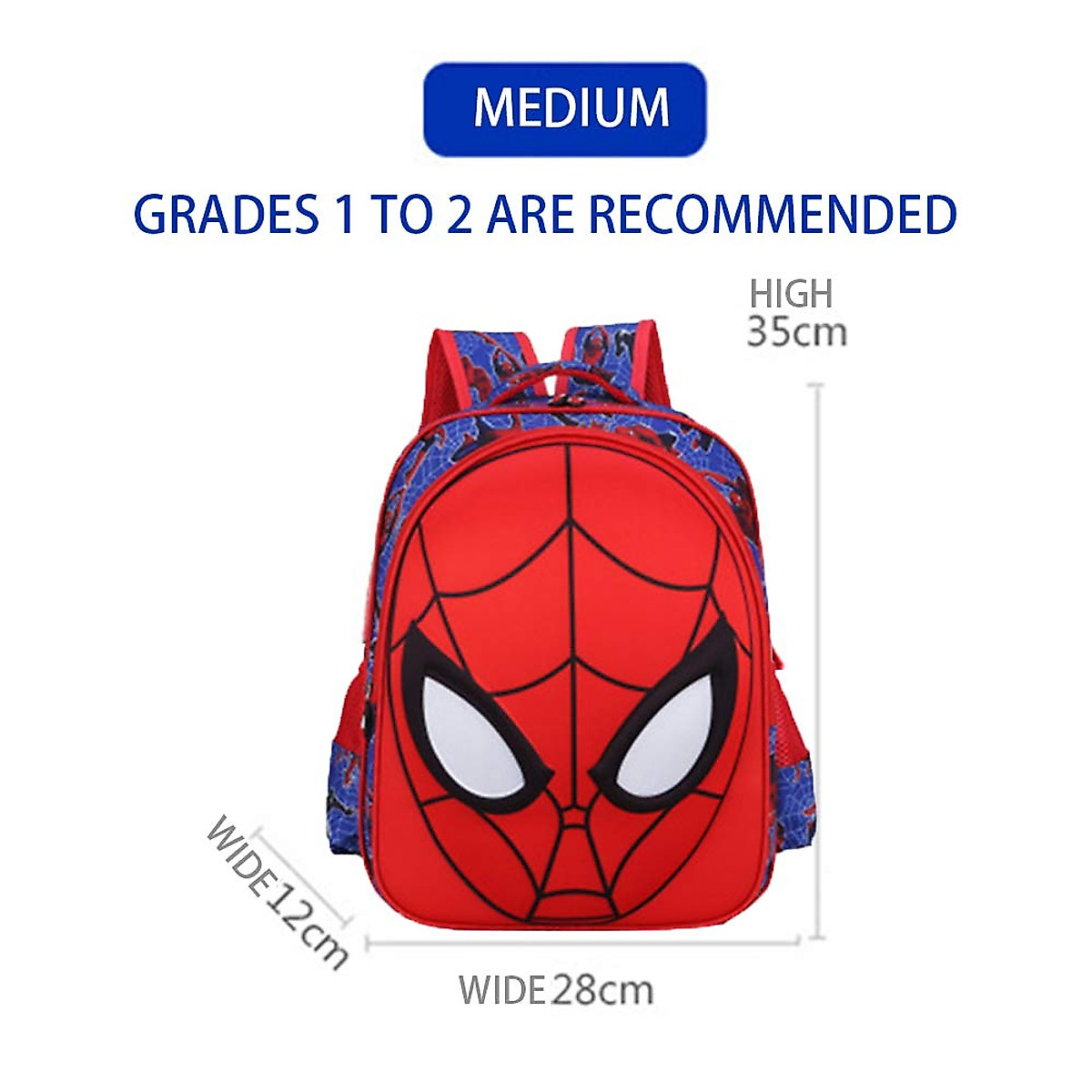 Rafaelle Toddler School Backpack 3D Comic Elementary Student Schoolbag Waterproof Lightweight Kids Bookbags for Boys Girls (BLUE, M)