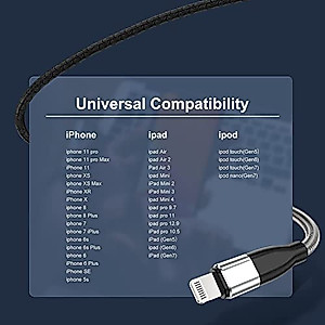 for iPhone Charger 6 feet,6ft USB iPhone Charging Cable Cords,Long Apple Phone Charging Cord Lightning Cable 6 Ft for [Apple MFi Certified] Apple Products-iPhone 12 11/11Pro/11Max/X/XS/XR/8/SE(2Pack