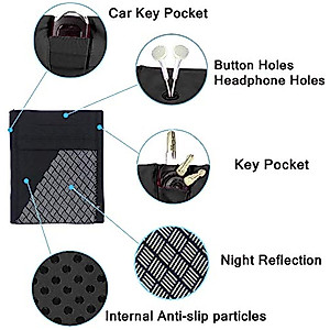 Universal Sports Armband for All Phones. Cell Phone Armband for Running, Fitness and Gym Workouts (iPhone X/8/7/6/Plus,Samsung Galaxy S9/S8/S7/S6/Edge/Plus & LG, Google & More) Black M