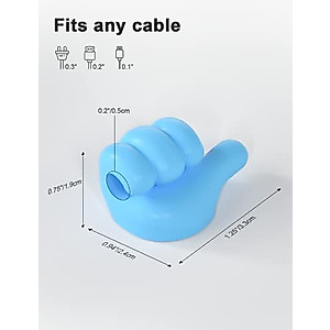 iToleeve 12Pcs Cable Clips, Fun Cord Holders, Silicone Thumb Wall Hooks, Cord Organizer for Desk Wall Car Nightstand, Cord Clips, Wire Holders, Phone USB Charger Cable Management, Key Hanger