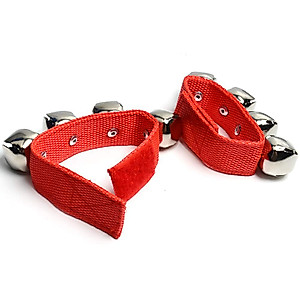 Coolrunner 6 Pcs Christmas Band Wrist Bells Bracelets Jingle Musical Ankle Bells Instrument Percussion Rhythm for Christmas Party Favors Festival Accessories for Kids