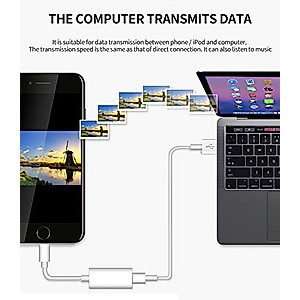 Headphone Adapter Lightning to Audio Jack and Charger Extender Earphone Charging Splitter Compatible with iPhone 11 12Mini pro max xs xr x se2 7 8plus for ipad air Cable Converter Apple MFI Certified