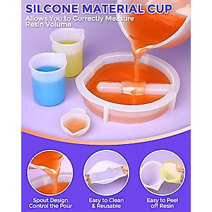 Incly 80oz Crystal Clear Epoxy Resin Kit, Casting & Coating Art Resin Supplies for Jewelry Making,Craft Tabletop,Mold, Bubble Free Resin Kit for Beginner with 15 Mica Powder Large Silicone Cup, Sticks
