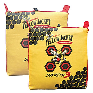 Morrell Yellow Jacket Supreme 3 Field Point Adult Archery Bag Target Replacement Cover with 2 Shooting Sides, 10 Bullseyes, and Carry Handle, Yellow