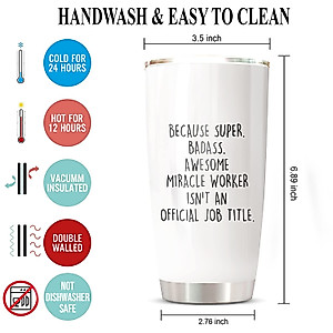 CHICKOR Personalized Tumbler, Chaos Coordinator Tumbler Because Super Badass 20 Oz Stainless Steel Tumbler Cup With Lid, Double Wall Vacuum Insulated Tumblers Coffee Travel Mug