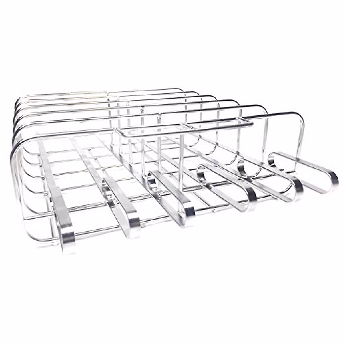 Cataumet BBQ Barbecue Combo Shish Kabob Skewer Holder and Rib Rack Grilling Stand Made with Genuine 304 Stainless Steel with 6 Skewers