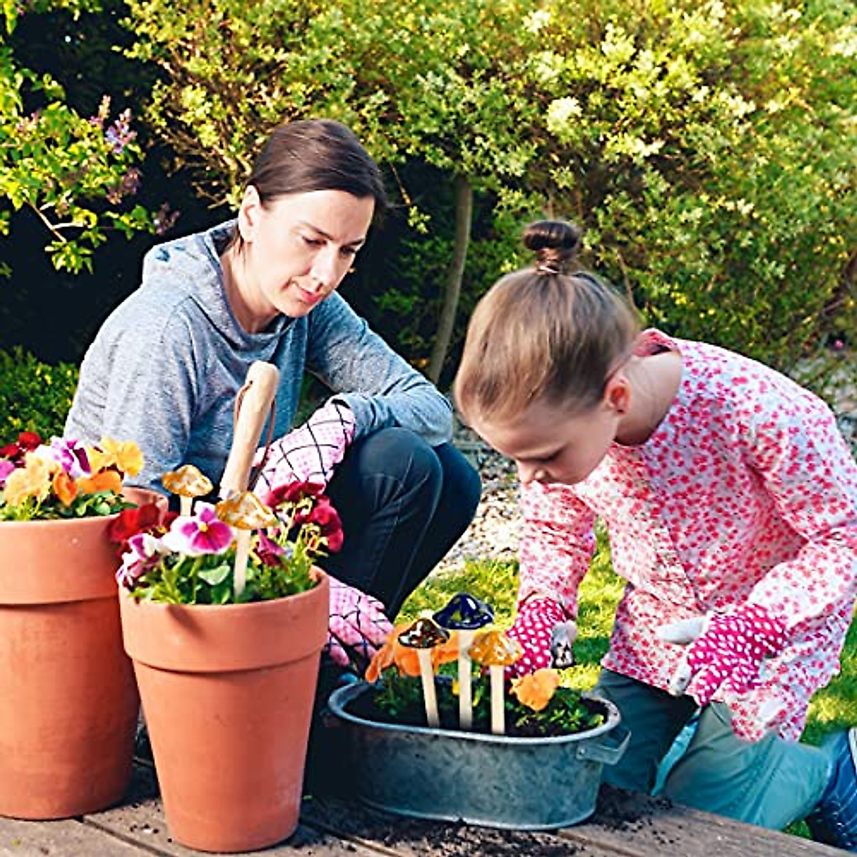 Garden Decor Mushrooms, Mushroom Pots for Yard Fairy Garden Decoration DIY Ornament for Dollhouse Potting Shed Flowerpot Plants Lawn Garden Outdoor Resin Statue