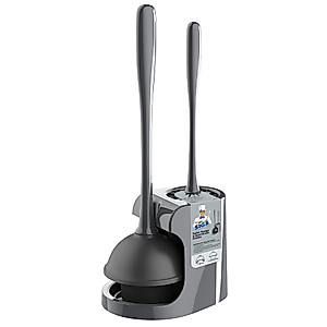 MR.SIGA Toilet Plunger and Bowl Brush Combo for Bathroom Cleaning, Gray, 1 Set