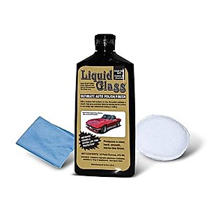 Liquid Glass Ultimate Auto Polish/Finish, Microfiber Cloth, and Applicator Pad - Seal and Protect Your Vehicle’s Finish with Liquid Glass Ultimate Auto Polish/Finish, 16 oz.