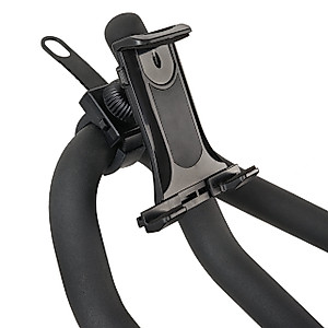 Sunny Health & Fitness Mobile Phone and Tablet Clamp Mount Holder for Bikes, Ellipticals, Treadmills and Other Handlebar Fitness Equipment