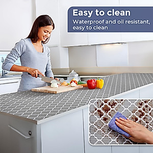 Coavas Drawer and Shelf Liner Non-Adhesive Cabinet Liners Strong Non-Slip Durable Waterproof Shelf Liner for Kitchen Shelves, Cupboard, Desks, Grey, 12 in X 10 FT
