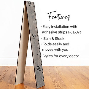 HEADWATERS STUDIO Wooden Growth Chart for Wall-Kids Sizing Chart, Height Measurement for Wall, Kids Height Wall Chart, Kids Height Ruler, Height Growth Chart for Kids - Love Grows Here Gray (63"x6.7")