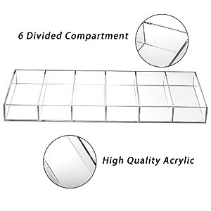 SOUJOY 2 Pack Acrylic Sunglasses Organizer, 6 Slot Clear Eyeglasses Storage Case, Stackable Eyewear Display Tray for Sunglasses, Fashion Eye Wear, Protective Glasses