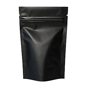 100 Black Metallic Mylar Zip Lock Stand Up Bags Pouches 12x18cm (4.7x7")