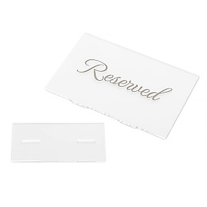 Yilio Dawn Reserved Signs - 4 Pack Clear Acrylic Table Signs - For Weddings, Dinner Parties and Events