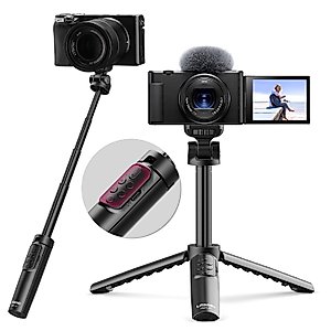 ULANZI RMT-01 Wireless Shooting Grip & Tripod for Sony, Canon, Nikon & Other Vlog Cameras or Smartphones, Selfie Video Recording Vlogging Accessories Portable Hand Size for Content Creators & Vloggers