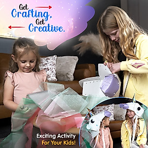 Pragmatic Kids DIY Glowing Horn Unicorn Costume - Creative Unicorn Craft Light Up Dress - Unicorn Arts and Crafts Activities for Kids, Beautiful Glowing LED Light