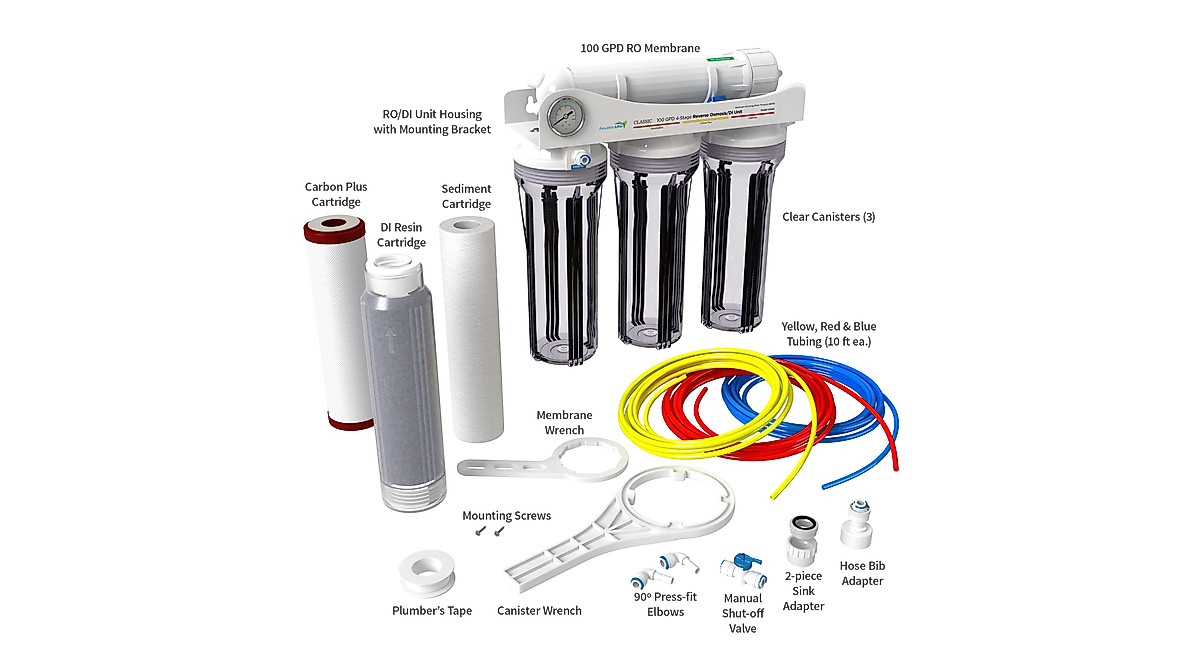 AQUATICLIFE 4-Stage RO/DI Water Filtration System