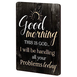 Good Morning This is God Distressed Wood Look 2.5 x 3.5 Inch Wood Lithograph Magnet