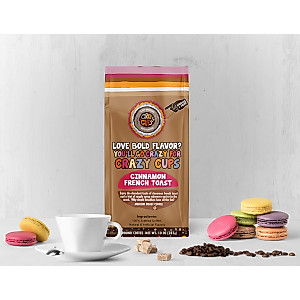 Crazy Cups Flavored Ground Coffee Variety Pack, Includes Cinnamon French Toast, Caramel Vanilla, Pumpkin Caramel Spice, in 10 oz Bags, For Brewing Flavored Hot or Iced Coffee, Variety 3 Pack