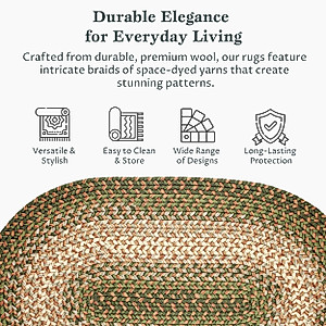 Rhody Rug Easy Living EL63 Herb Garden 2' x 3' Oval - Braided Area Rug, Home Decor, Floor Mat or Bedroom Rug - Easy Care, Ideal for High Traffic Areas in Hallway and Living Room - Made in USA