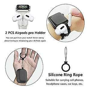 Black for Airpods Pro Case Set,14 in 1 Silicone Airpods Pro Cover Accessories Set for Apple Airpods Pro with EarTips/EarHook/Earbuds Case/Watch Band Holder/Anti-Lost Strap/Keychain