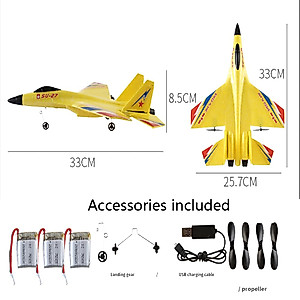 RC Plane,Su-27 Remote Control Airplane,2 Channel 2.4Ghz Remote Control Plane,Comes with 3 Batteries,Air Plane Glider Planes Kids for Boys Girls Adults Beginners