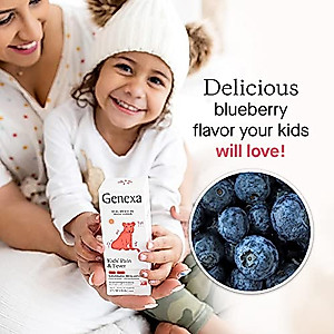 Genexa Children's Acetaminophen Pain and Fever Reducer | 160 mg per 5mL | Made with Delicious Organic Blueberry Flavor | 4 Fluid Ounces