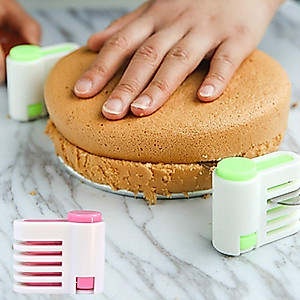 AUEAR, 2 Sets DIY Cake Leveler Slicer Adjustable Bread Cutter 5 Layers for Bread Toast Cake Kitchen Fixator Tool