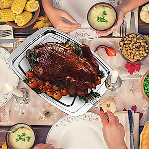 Stainless Steel Carving Tray Spiked Meat Dish with Spiked Caps Polished Non-Slip Serving Tray Turkey Pan for Slicing, Cutting, Chopping