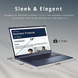 ASUS 2022 VivoBook 15 15.6" FHD Laptop, Intel Core i5-1240P, 16GB RAM, 512GB PCIe SSD, Intel Iris Xe Graphics, Backlit Keyboard, Fingerprint Reader, Wi-Fi 6, Win 11, Blue, 32GB Snowbell USB Card