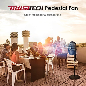 Outdoor Fan - 2 in 1 Portable Floor Fan, Cooling Floor Fan with Remote Control, 4 Speeds, 3 Modes, Ultra Quiet Outdoor Fans with Adjustable Height and Tilt, 7.5-Hour Timer Pedestal Fan for Bedroom