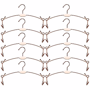 Exttlliy 10PCS Metal Underwear Bra Rack Durable Fashion Children Clothes Hangers Hook Lingerie Shop Display Hanger with Clips (Rose Gold)