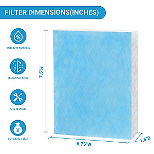 Lemige 12 Pack for Honeywell HFT600 Humidifier Filters T for Honeywell Humidifier HEV615 and HEV620, Compare to part HFT600T HFT600PDQ, Upgraded HFT600PF1 Replacement Wicking Filter T